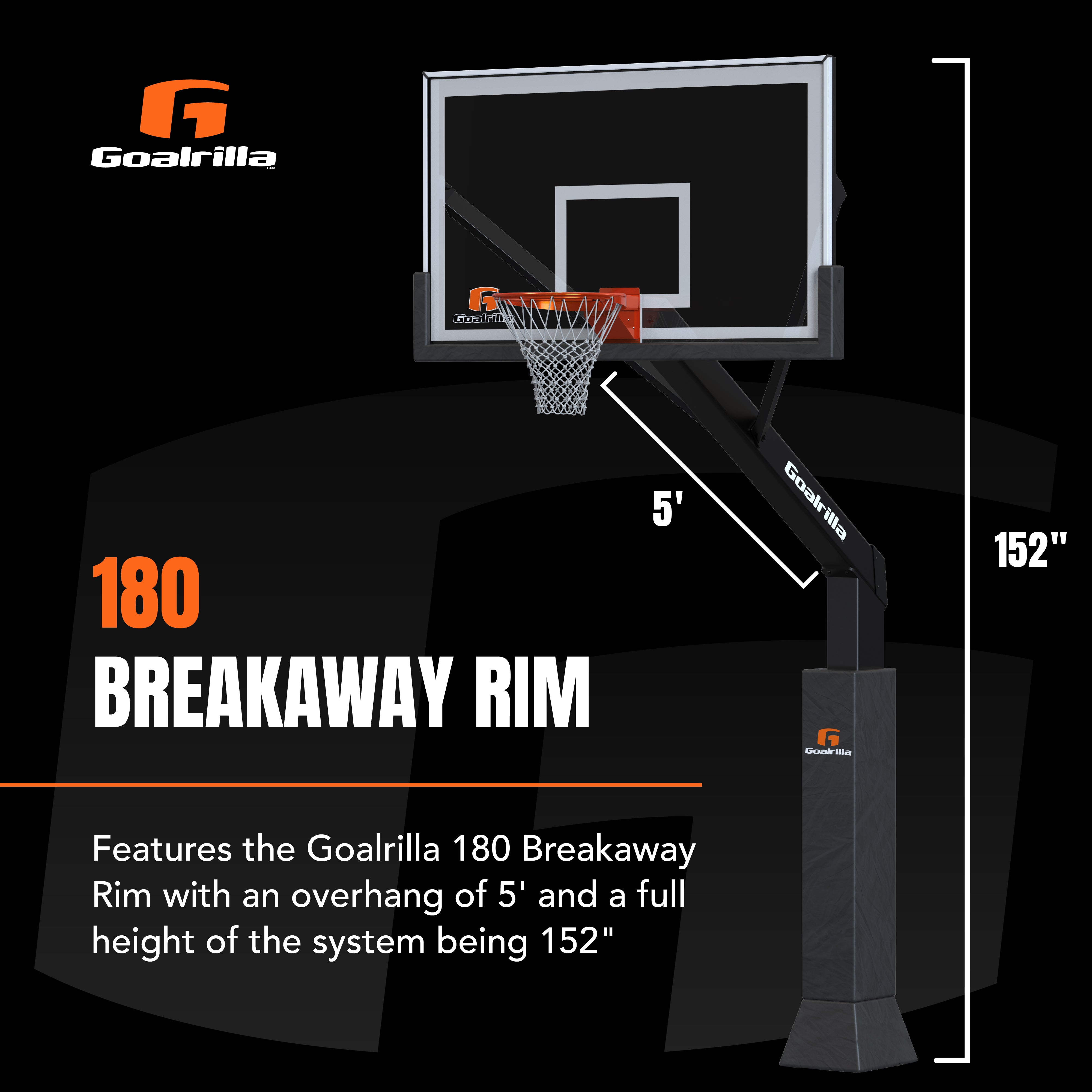 Goalrilla 72" Fixed Height Basketball Hoop – Tempered Glass