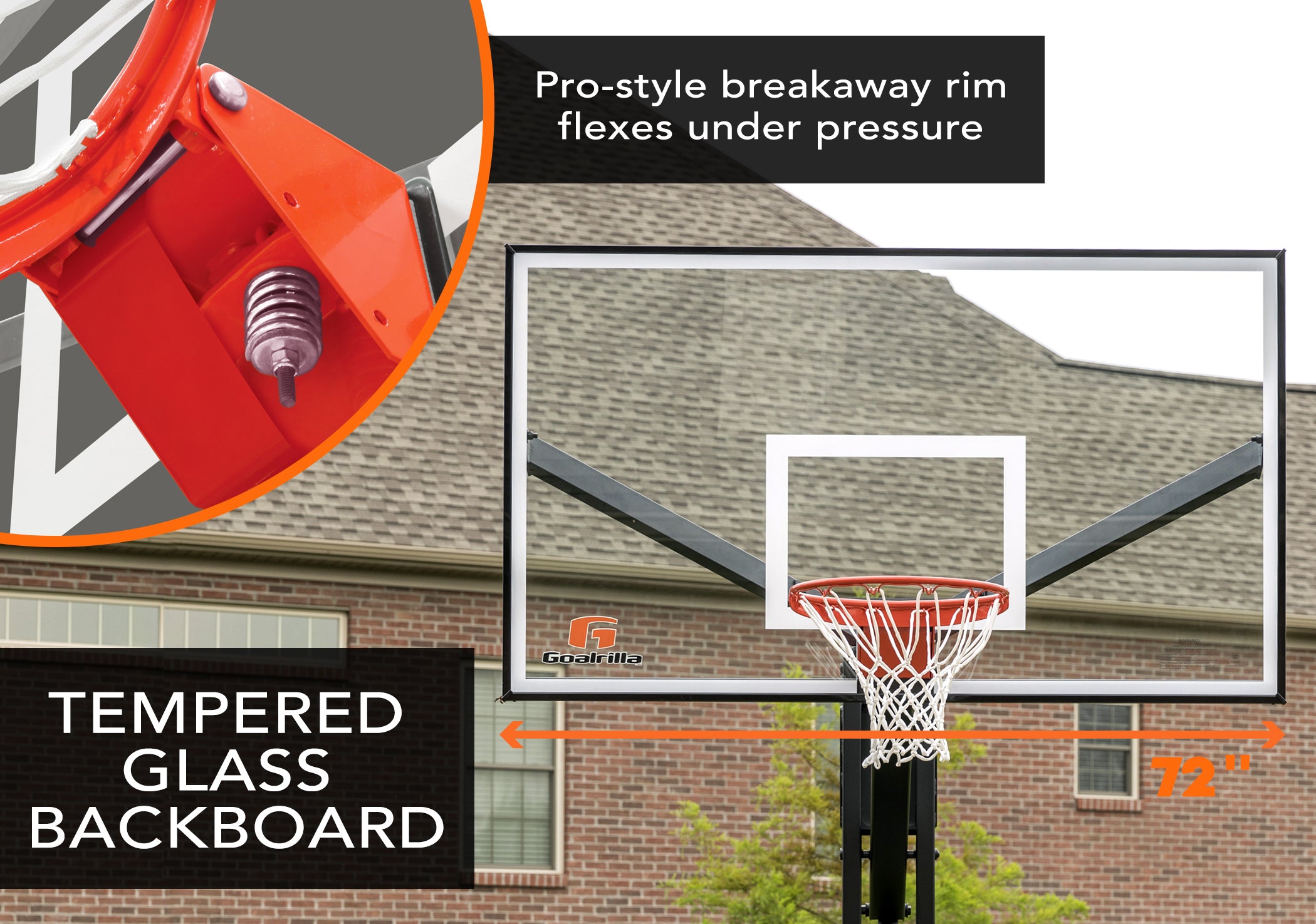 FT72 In Ground Basketball Hoop - 72 inch Backboard – Goalrilla